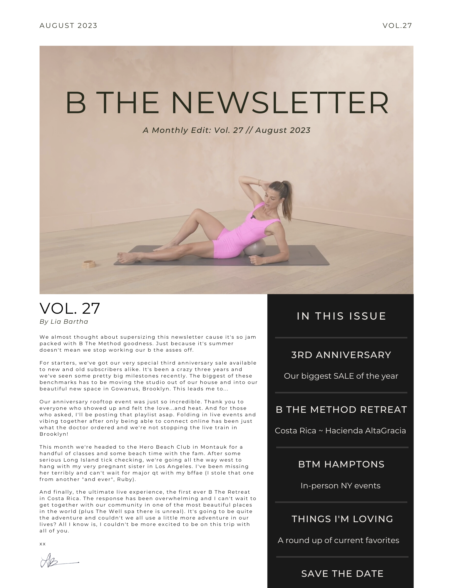 Newsletter Vol.27 – B the Method