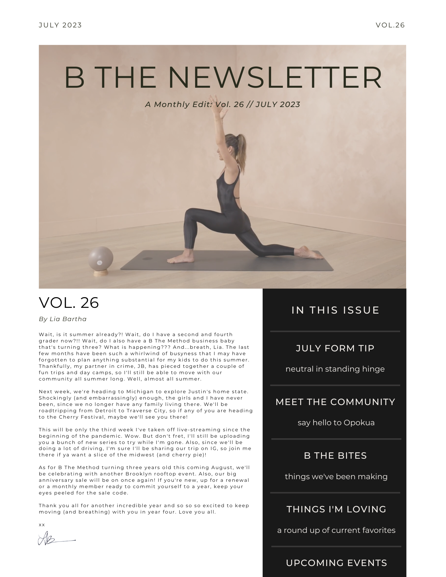 Newsletter Vol.26 – B the Method
