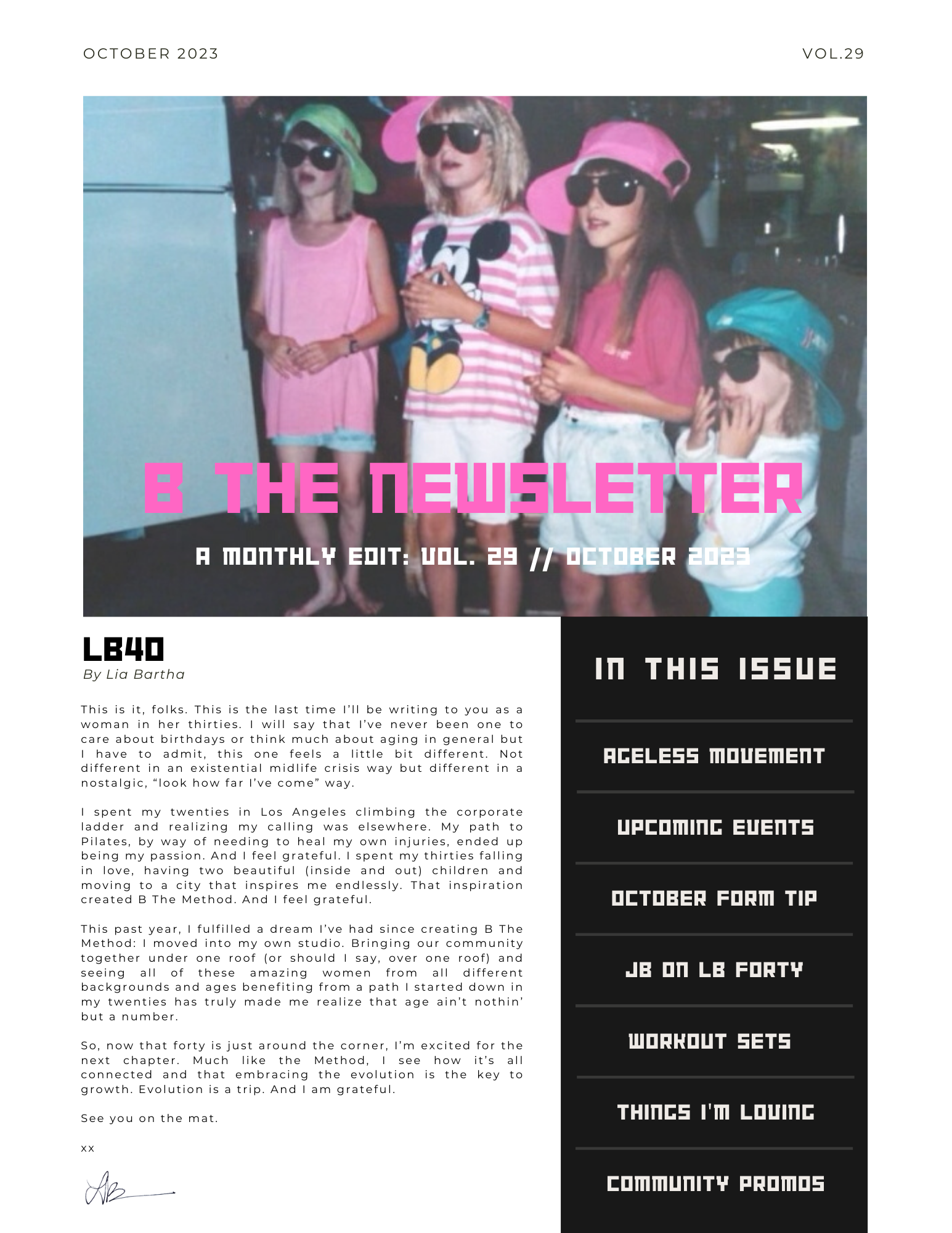 Newsletter Vol.29 – B the Method