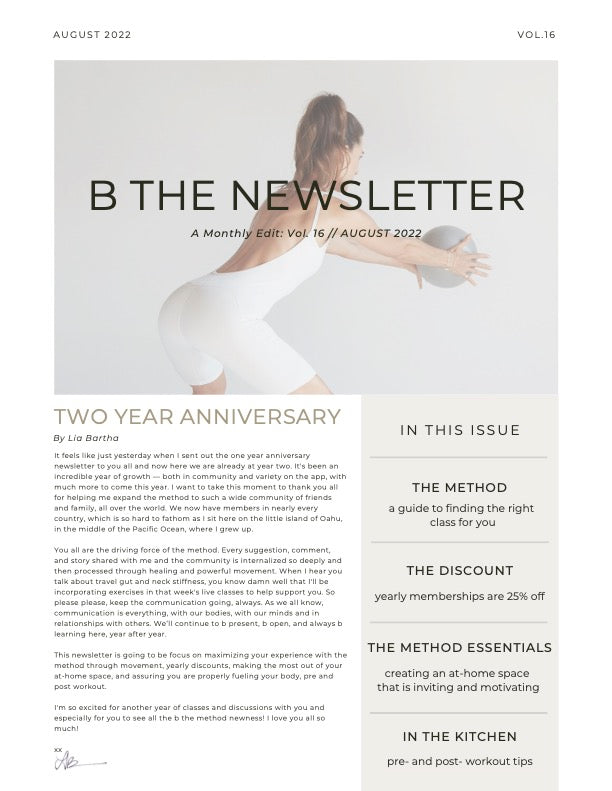 Newsletter Vol. 16 – B the Method